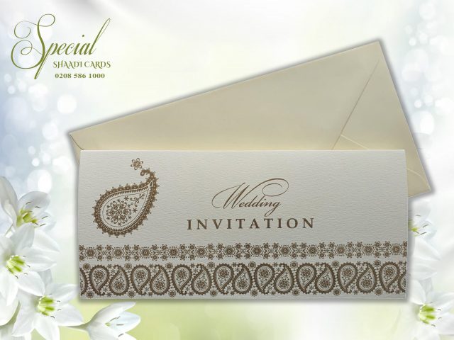 Single Sheet Wedding Card with Foiled Floral Borders – Regal Stationery